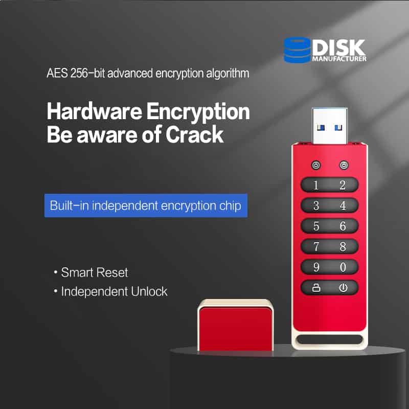 Physical Password Encrypted USB Flash Drive - Yunze