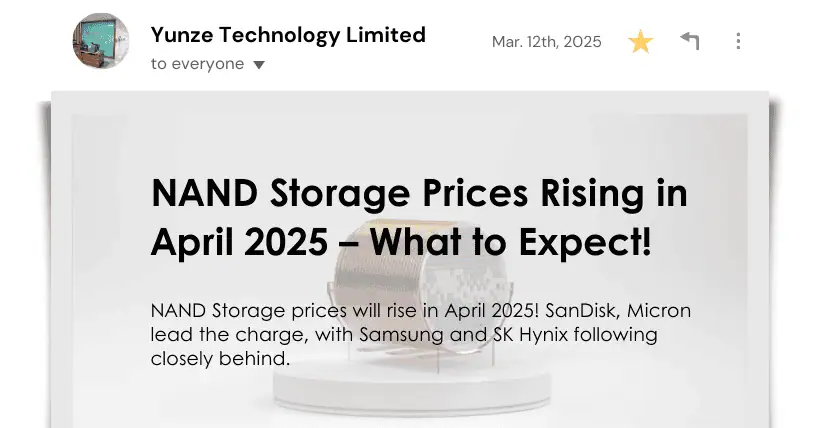 NAND Storage Prices Rising in April 2025 – What to Expect!